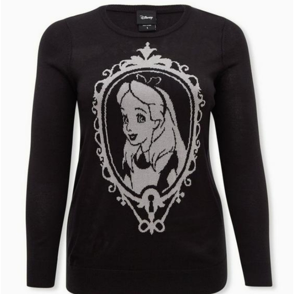 torrid | Sweaters | Disney Alice In Wonderland Black Sweater | Poshmark